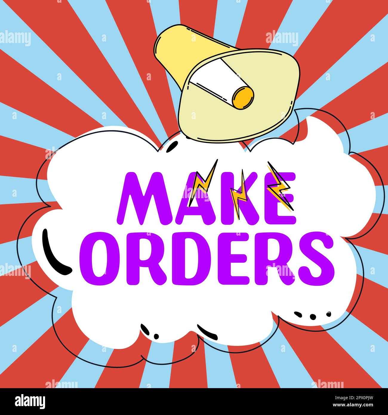 Handwriting text Make Orders, Business approach A confirmed request by ...