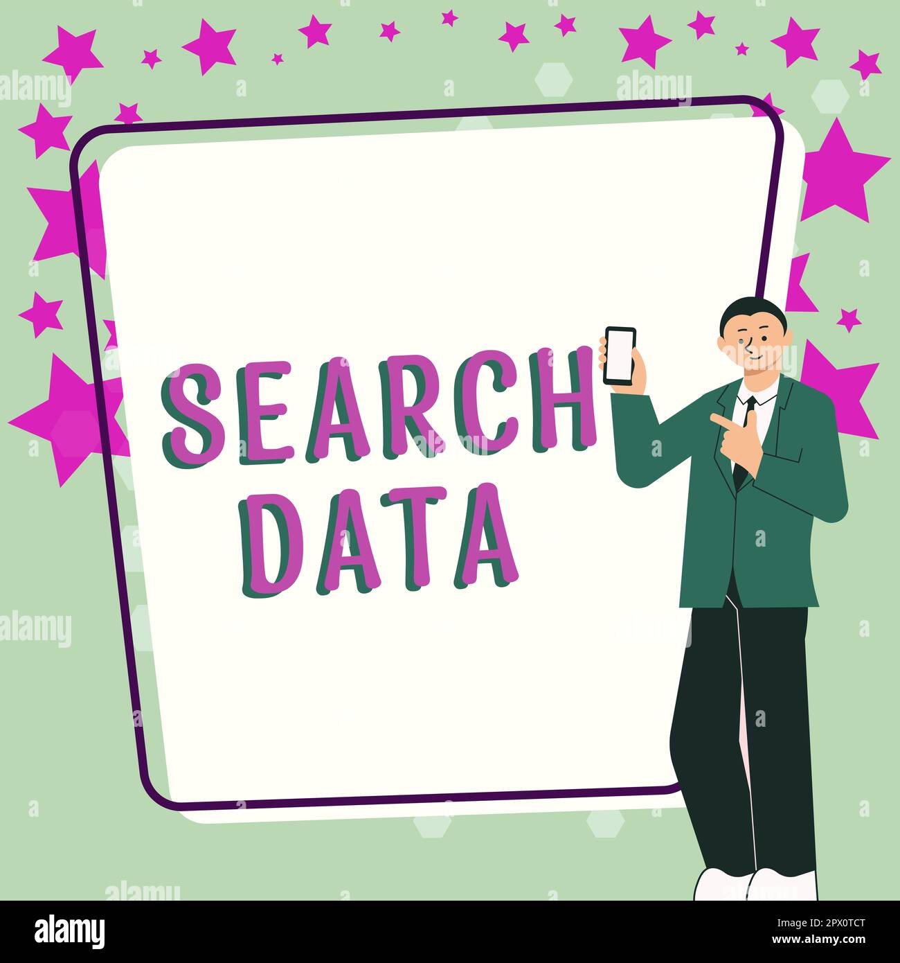 Text caption presenting Search Data, Word for efficient retrieval of specific items from a set ...