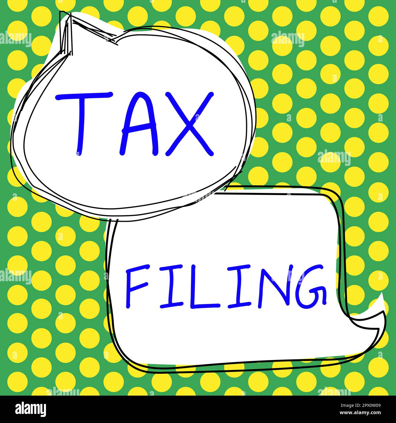 Text caption presenting Tax Filing, Word for Submitting documens filed ...