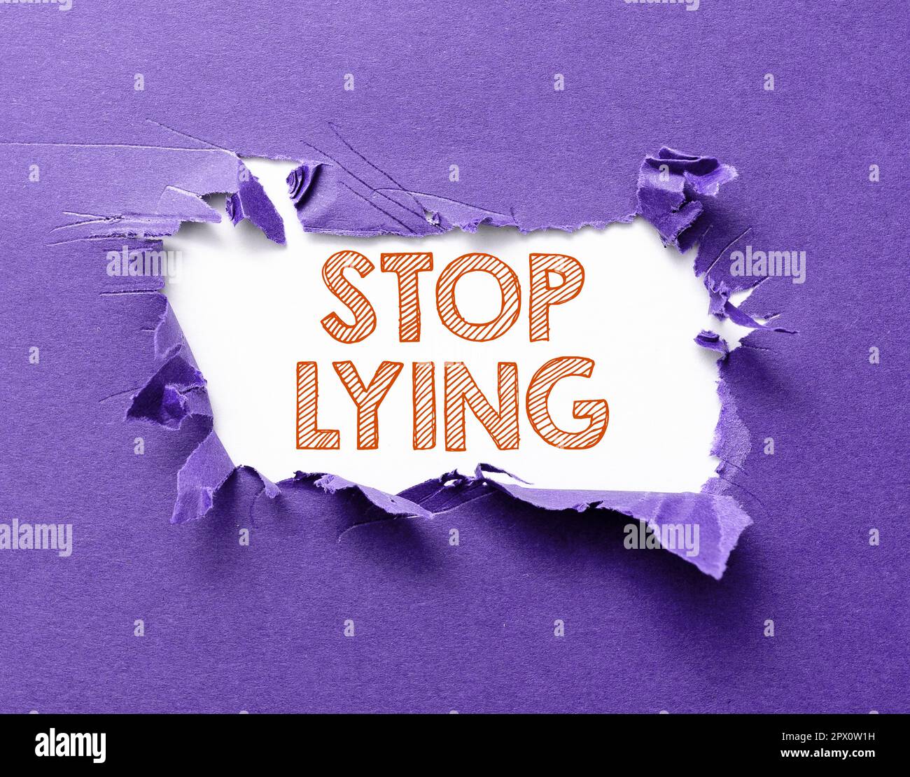 Text caption presenting Stop Lying, Business concept put an end on ...