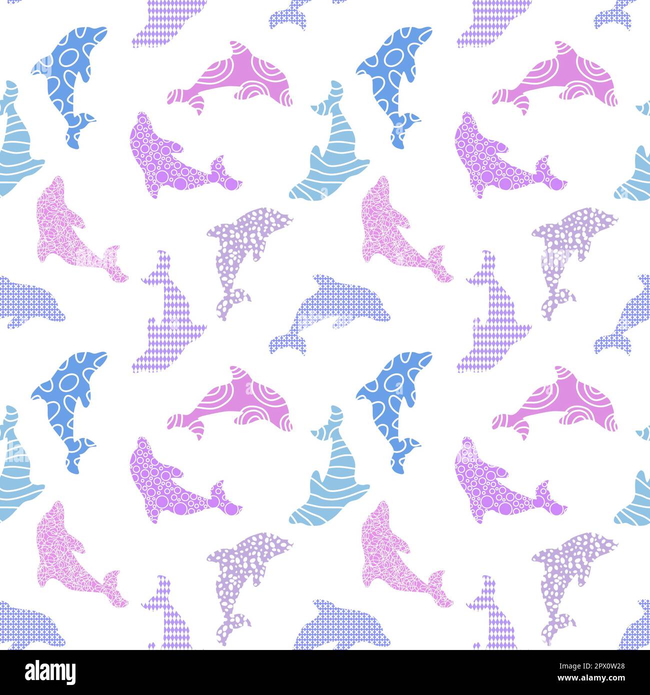 Summer animals seamless dolphins pattern for wrapping paper and kids ...