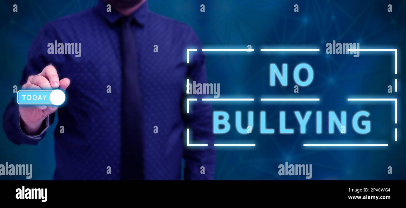 Inspiration showing sign No Bullying, Business idea stop aggressive ...
