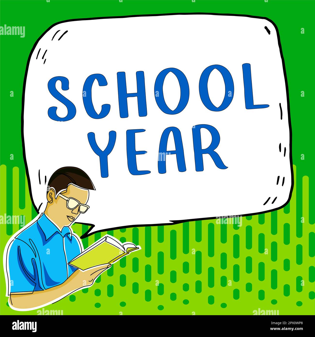 Sign displaying School Year, Word Written on the annual period of ...