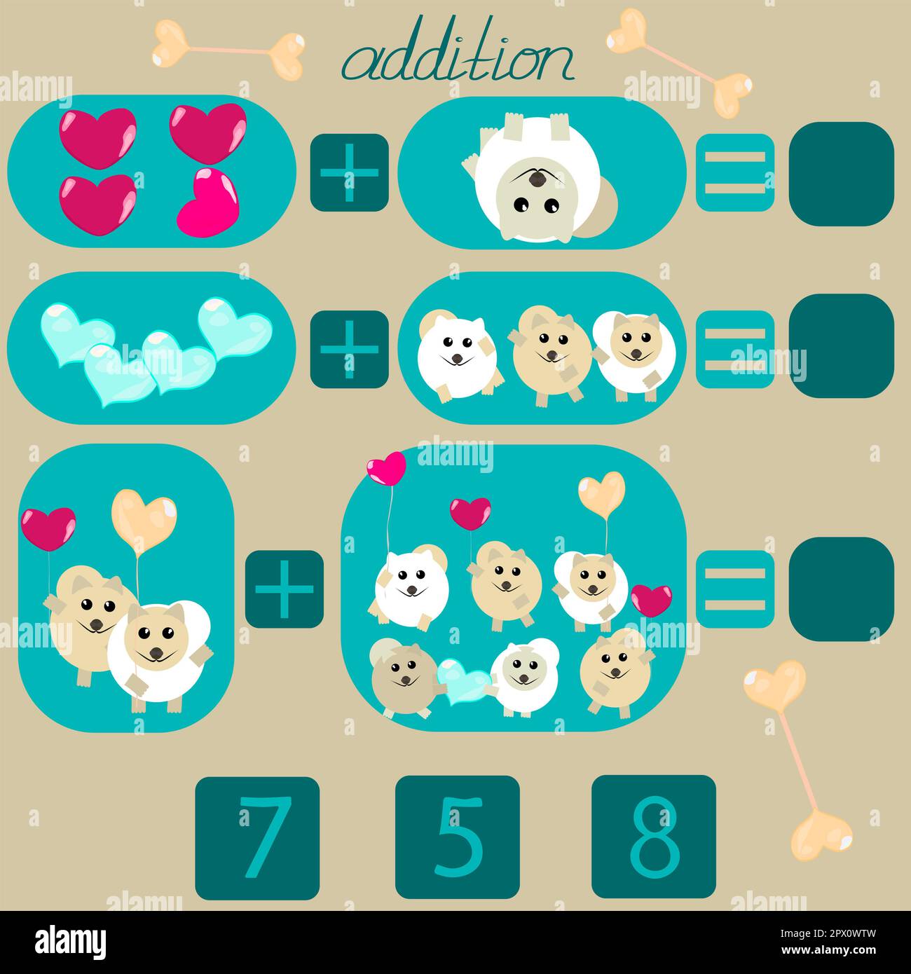 count the dogs in the picture and put the right number in the rebus for ...