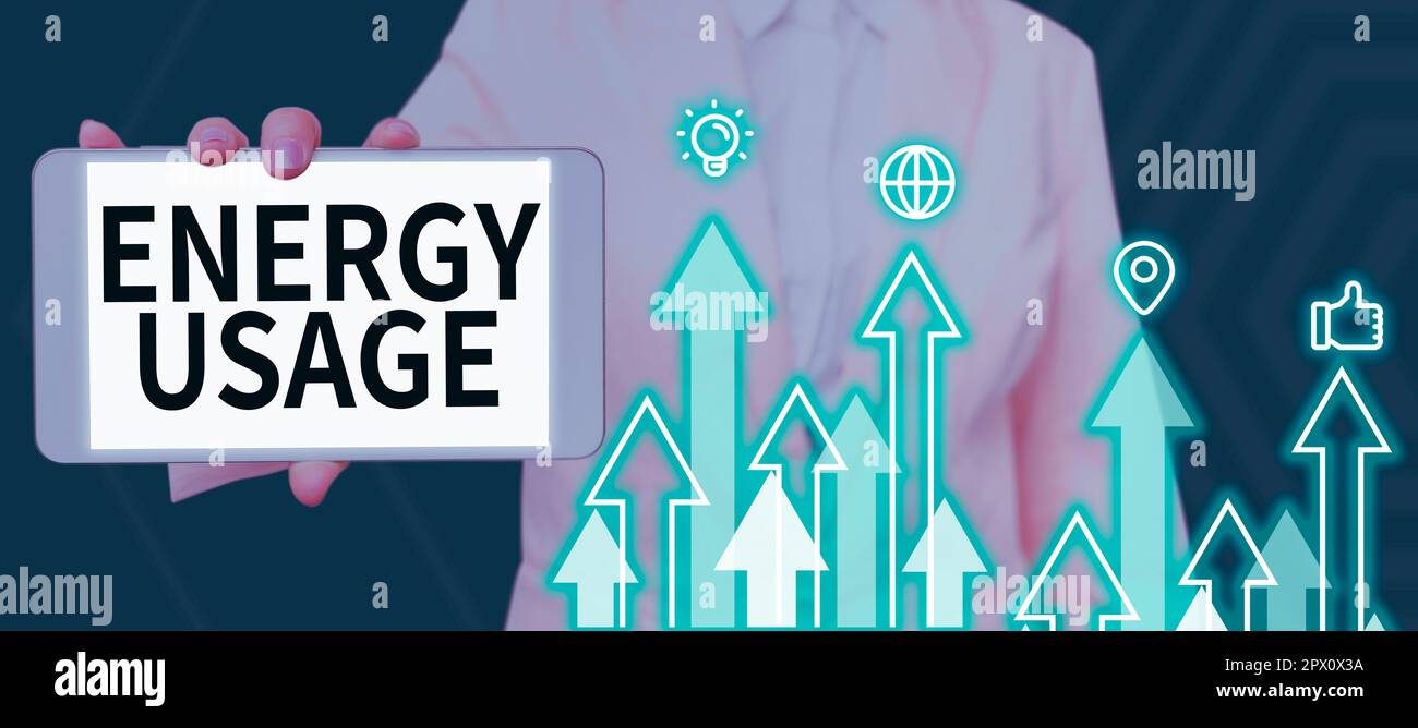 Conceptual display Energy Usage, Concept meaning Amount of energy ...