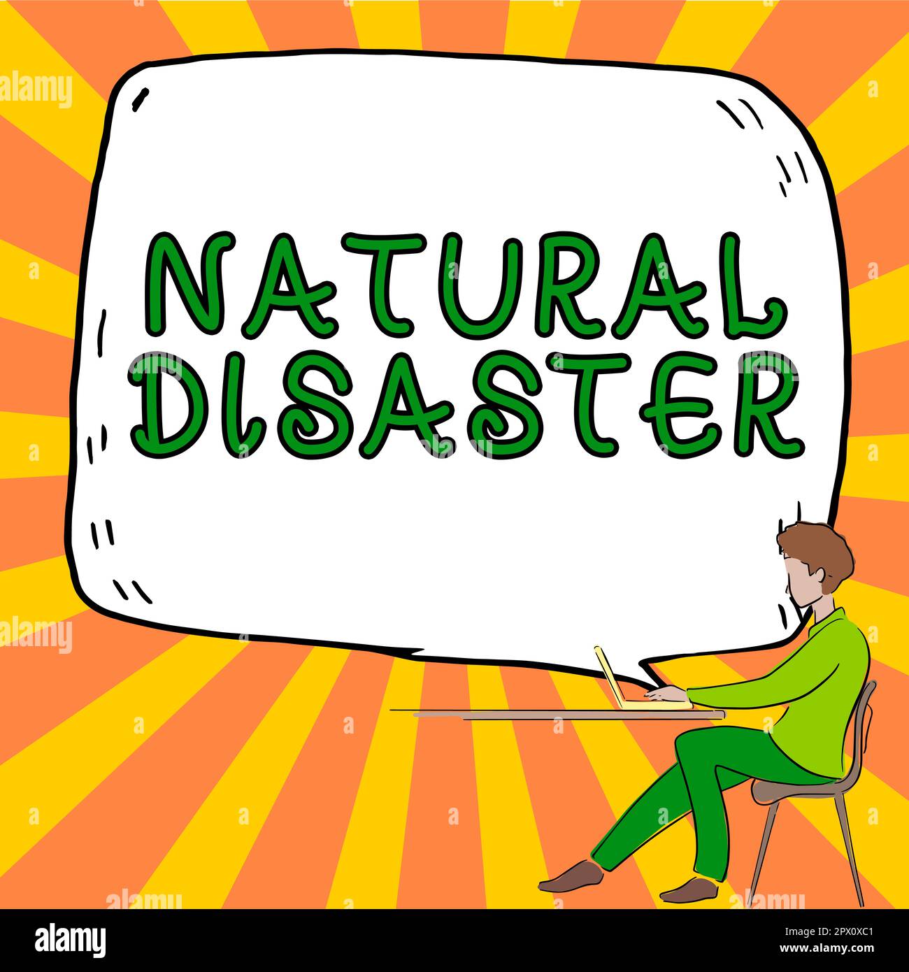 Handwriting text Natural Disaster, Word for occurring in the course of ...