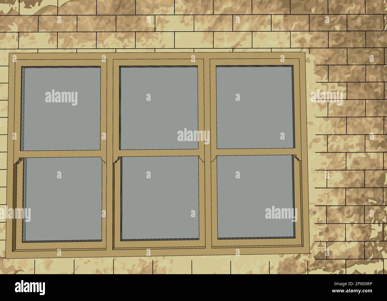 old wall window abstract vector illustration Stock Photo - Alamy