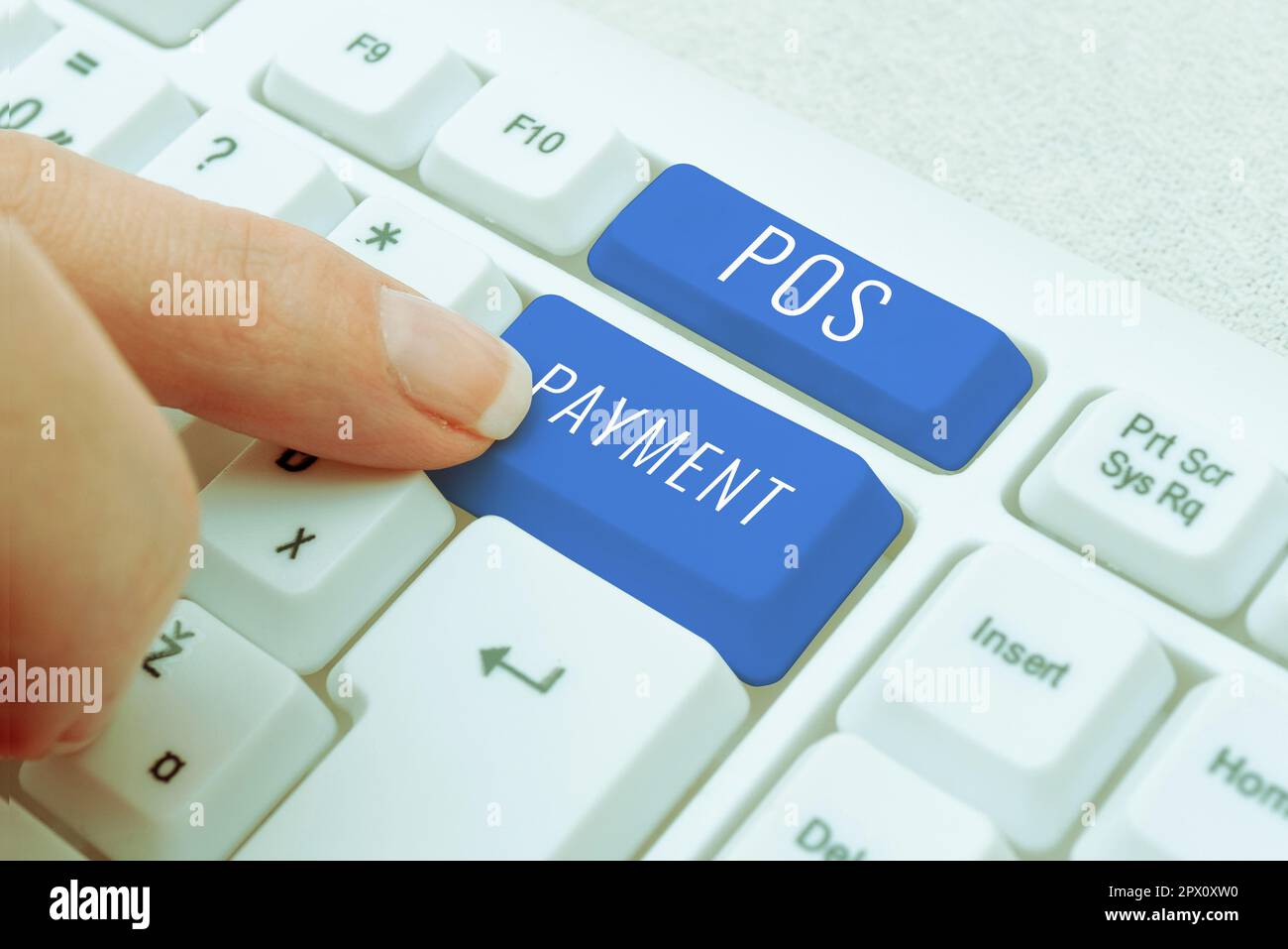 Conceptual caption Pos Payment, Word for customer tenders payment in ...