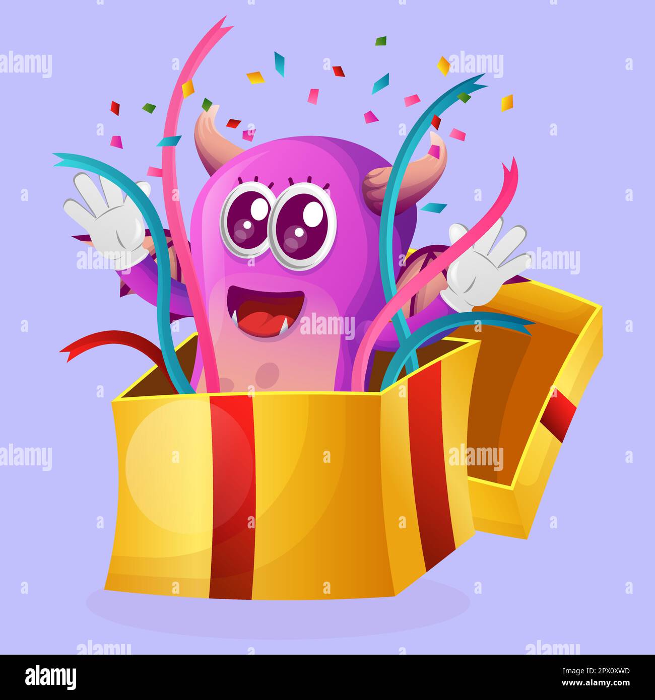 Cute purple monster that appeablue in the gift box, surprising. Perfect ...
