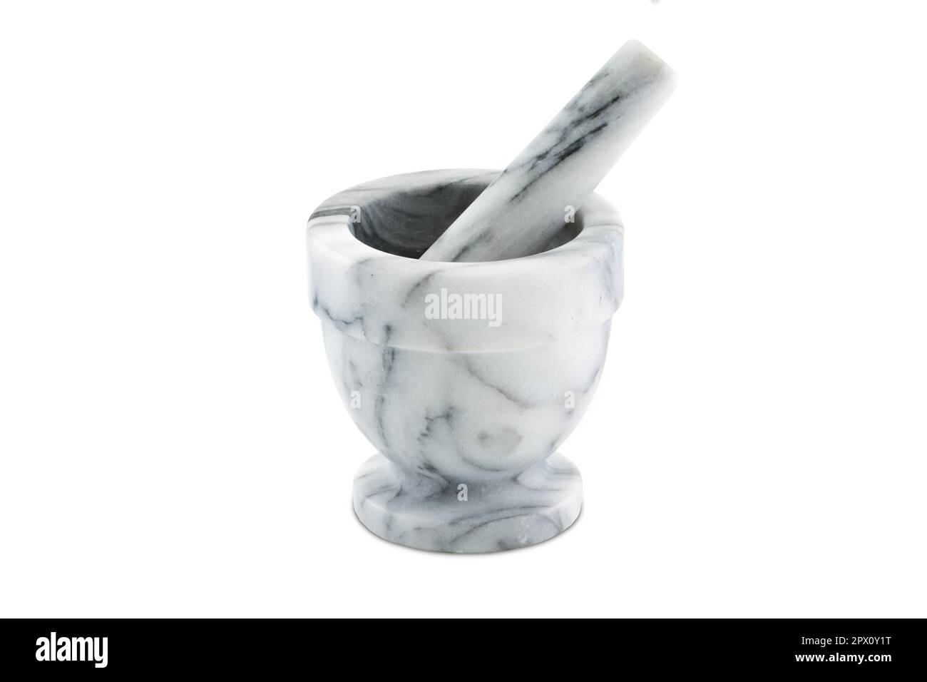 A Mortar and pestle in white and grey marble Stock Photo - Alamy