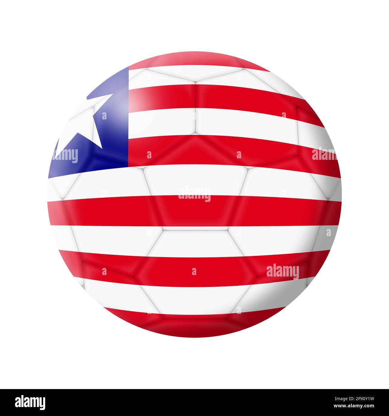 A Liberia soccer ball football 3d illustration isolated on white with ...