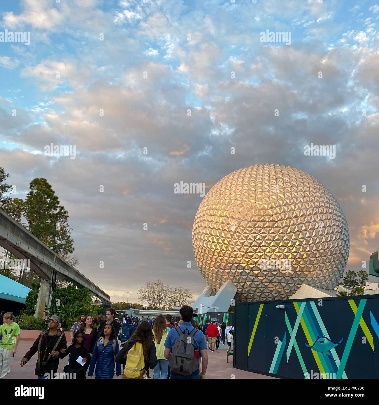 Orlando, FL USA- March 8, 2020: The Spaceship Earth ride at EPCOT in ...