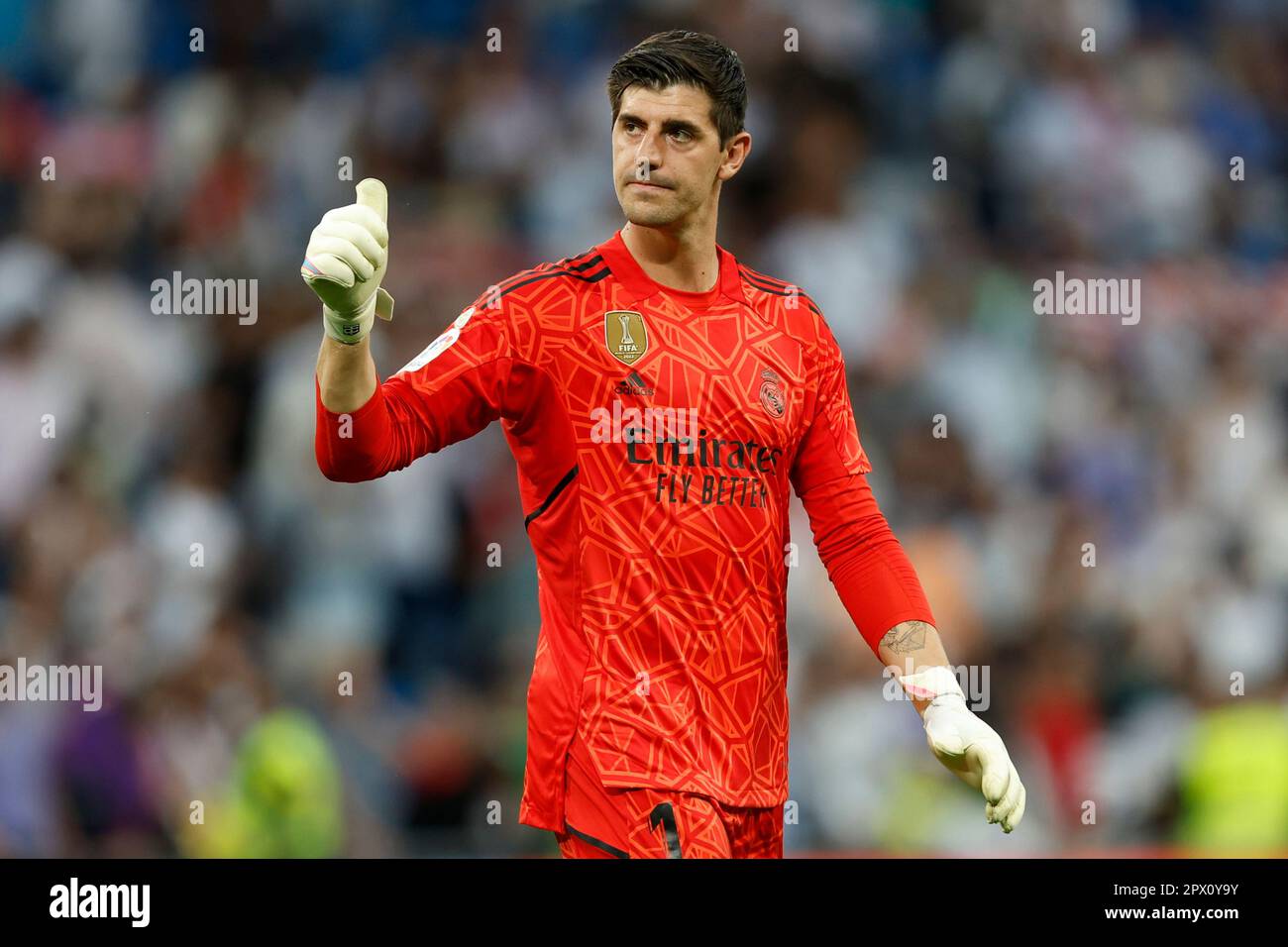 Thibaut Courtois of Real Madrid CF during the La Liga match between ...