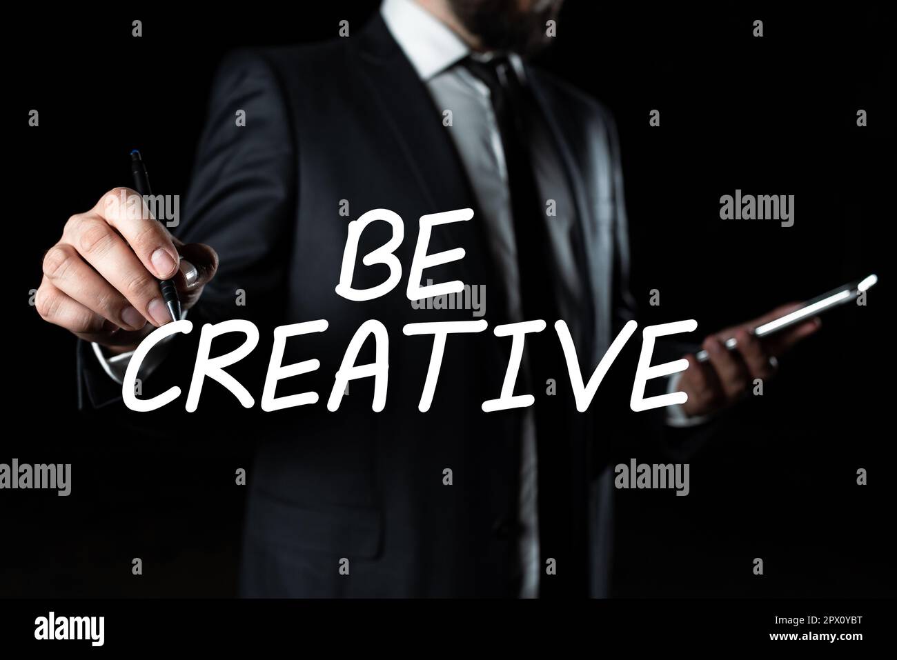 Conceptual display Be Creative, Word Written on involving the use of ...