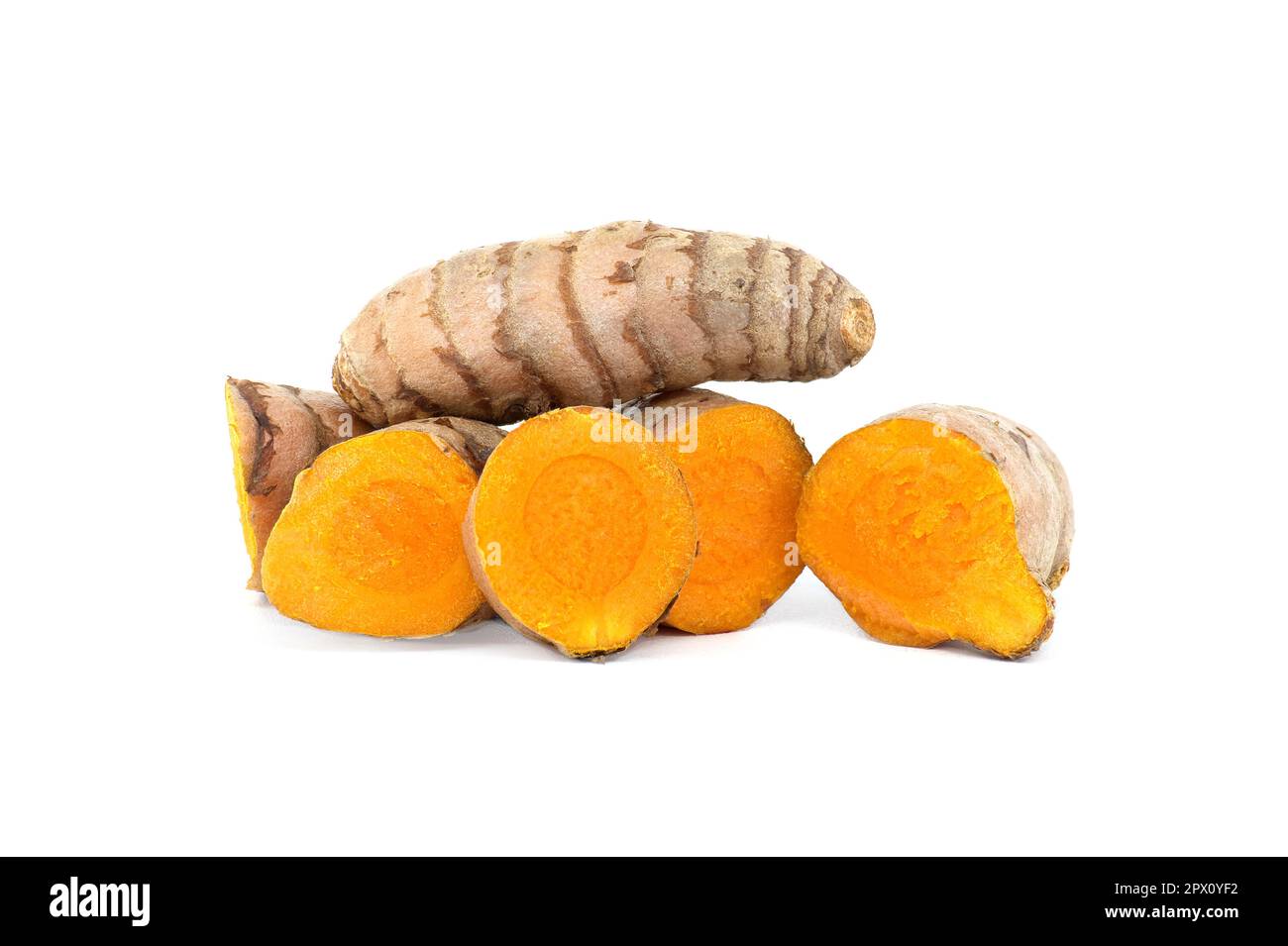 Fresh turmeric (curcumin) root isolated on white background Stock Photo ...