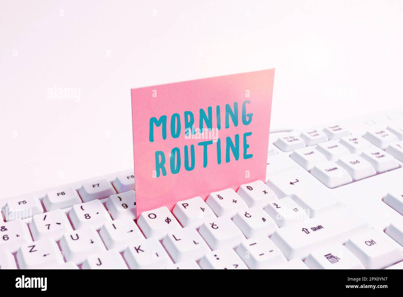 Sign displaying Morning Routine, Business approach initiation of ...
