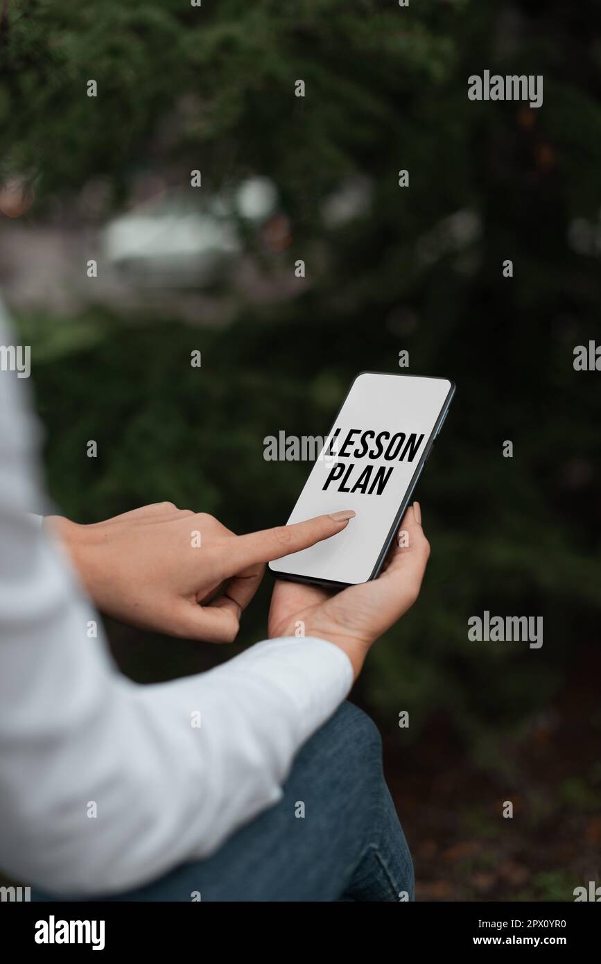 Handwriting text Lesson Plan, Business concept a teacher's detailed ...