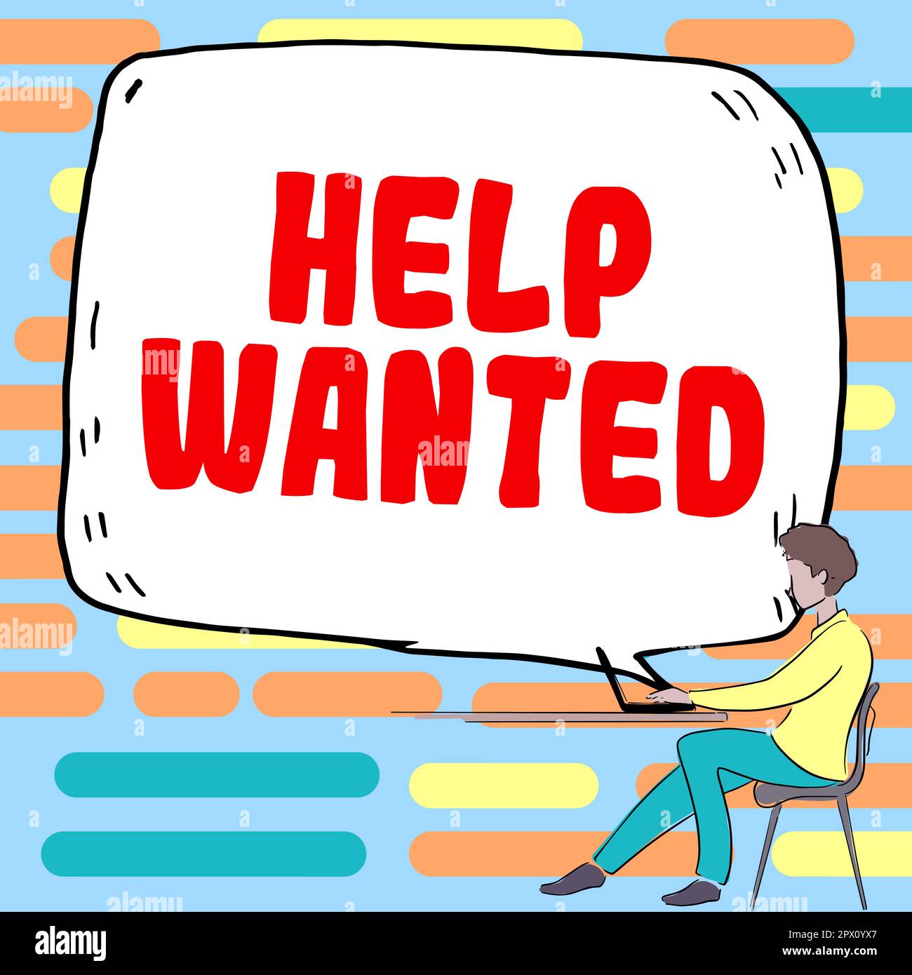 Text caption presenting Help Wanted, Business idea advertisement placed ...