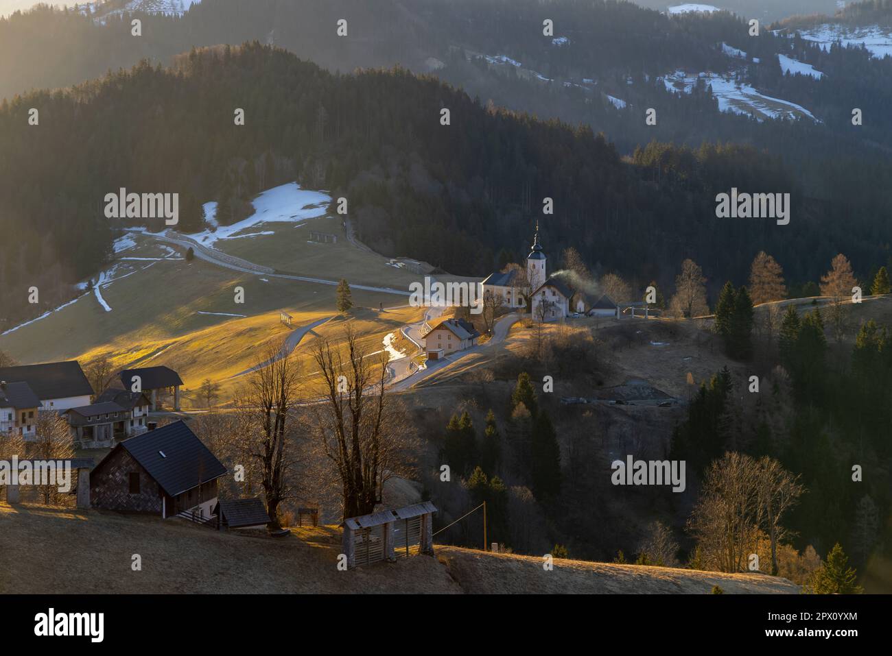 Church of St. Nikolaja in Sorica, Slovenia Stock Photo - Alamy