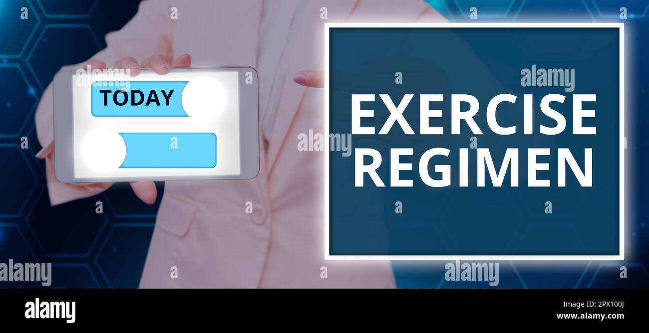 Conceptual display Exercise Regimen, Word for move body energetically ...