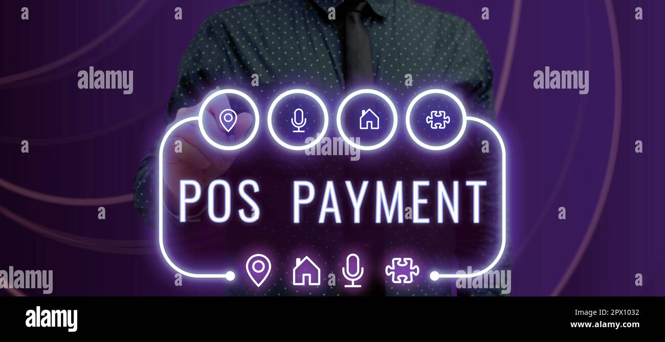 Text caption presenting Pos Payment, Business approach customer tenders ...
