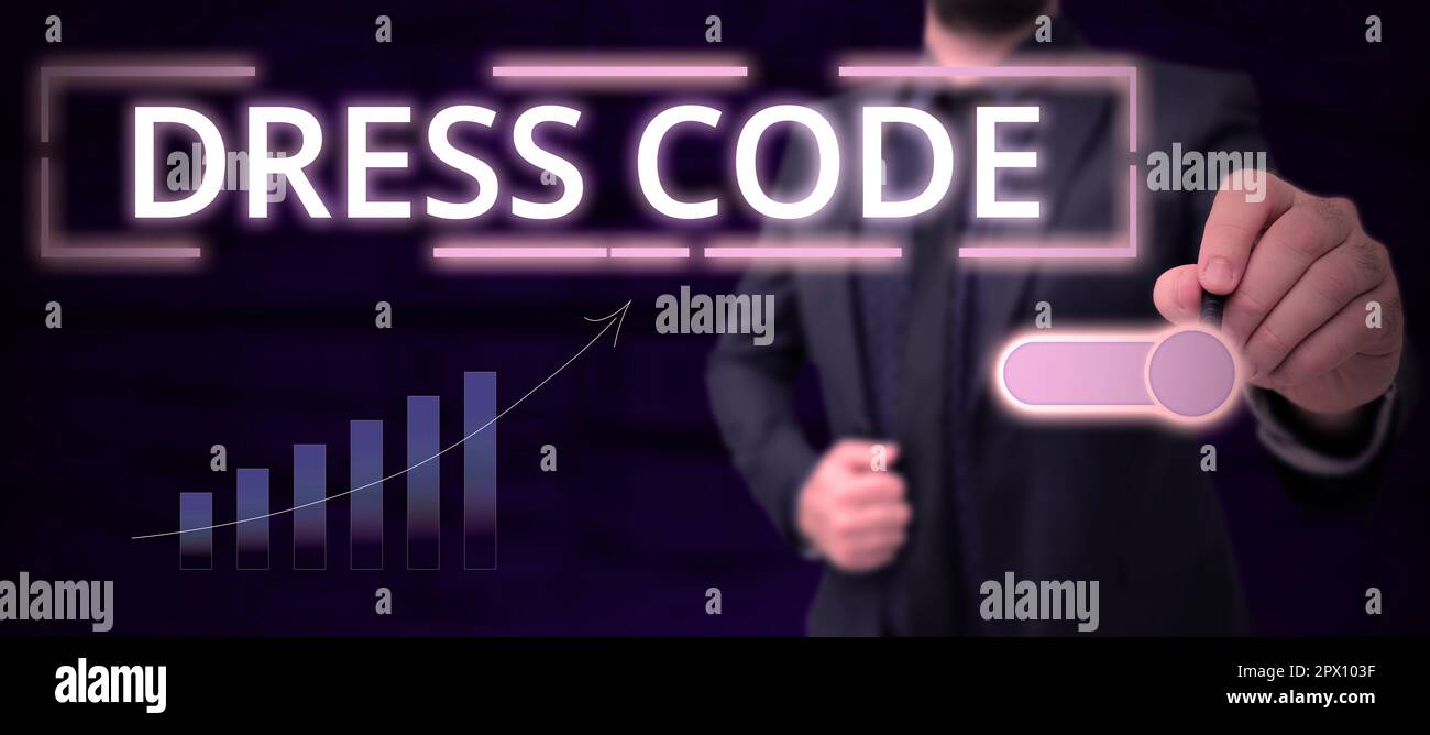 Text showing inspiration Dress Code, Business concept an accepted way ...