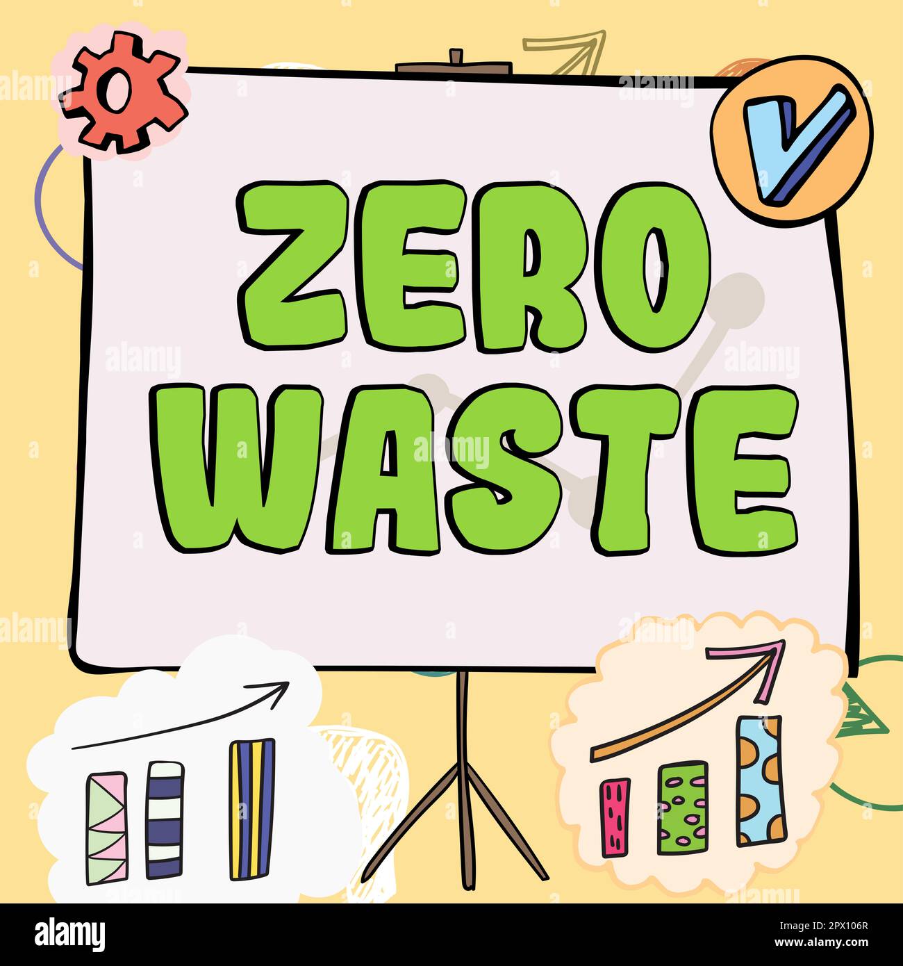 Conceptual caption Zero Waste, Word Written on industrial responsibility includes composting ...