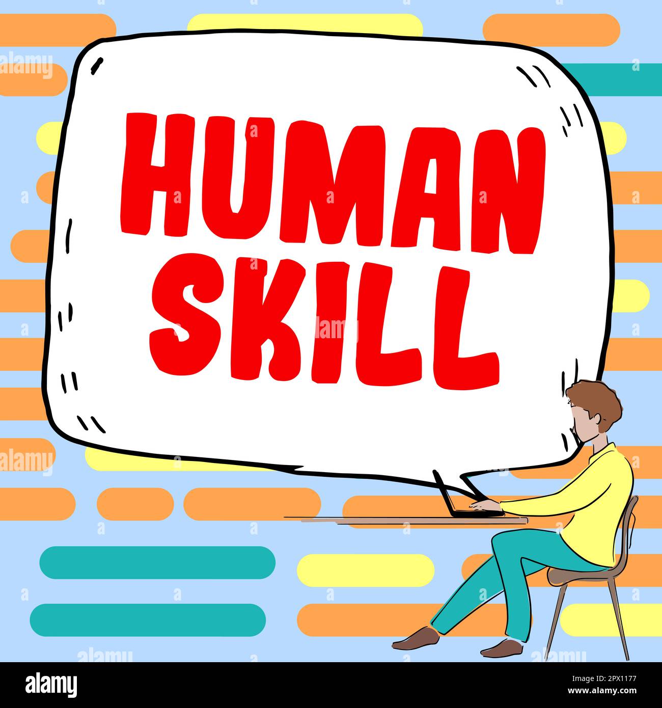 Text showing inspiration Human Skill, Business approach involve the ...