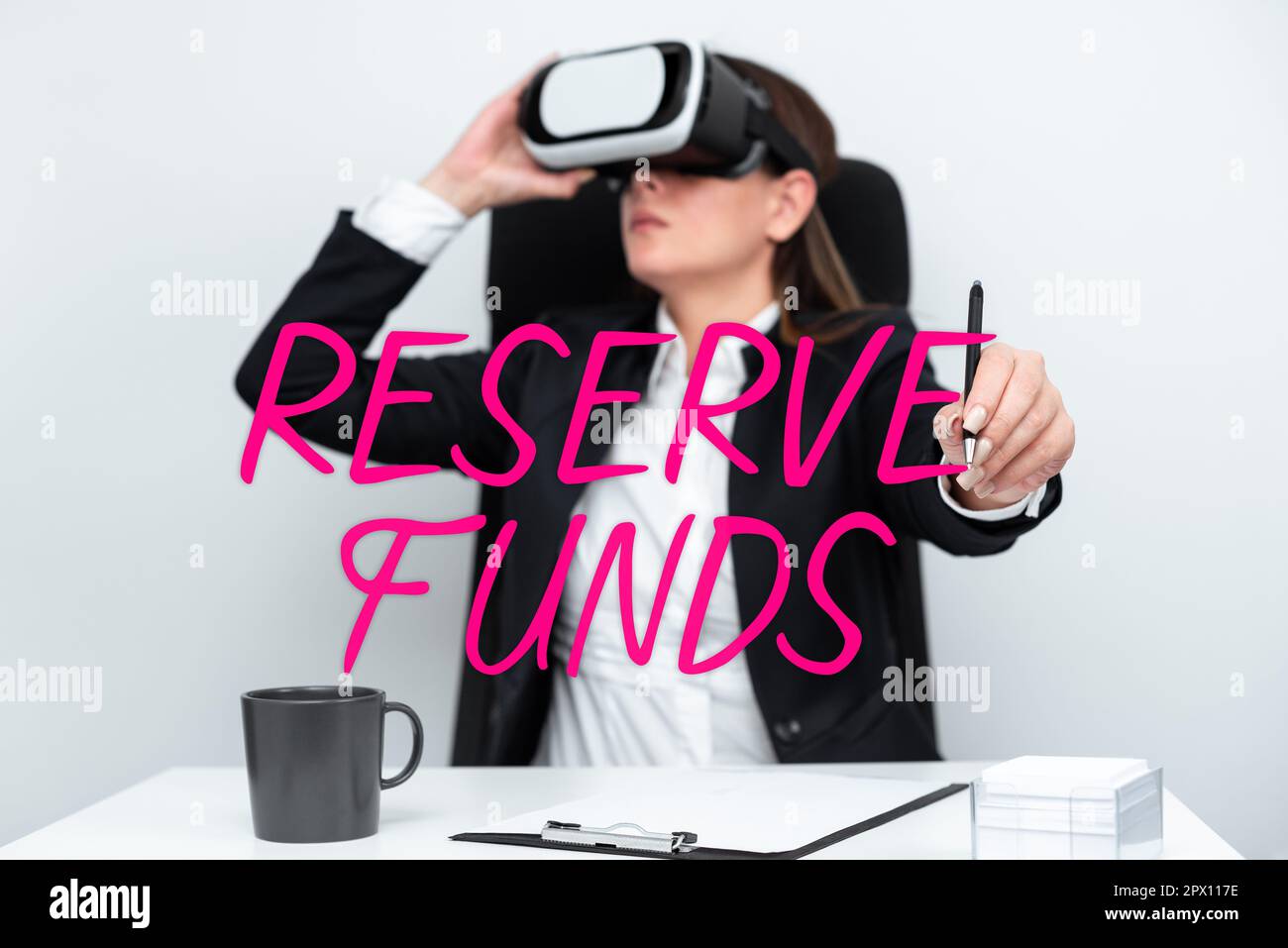 Hand writing sign Reserve Funds, Internet Concept money released from ...