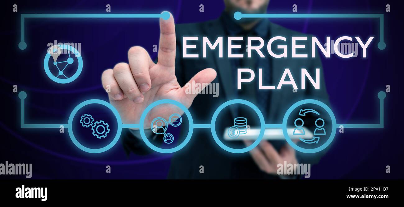 Text caption presenting Emergency Plan, Internet Concept Procedures for ...