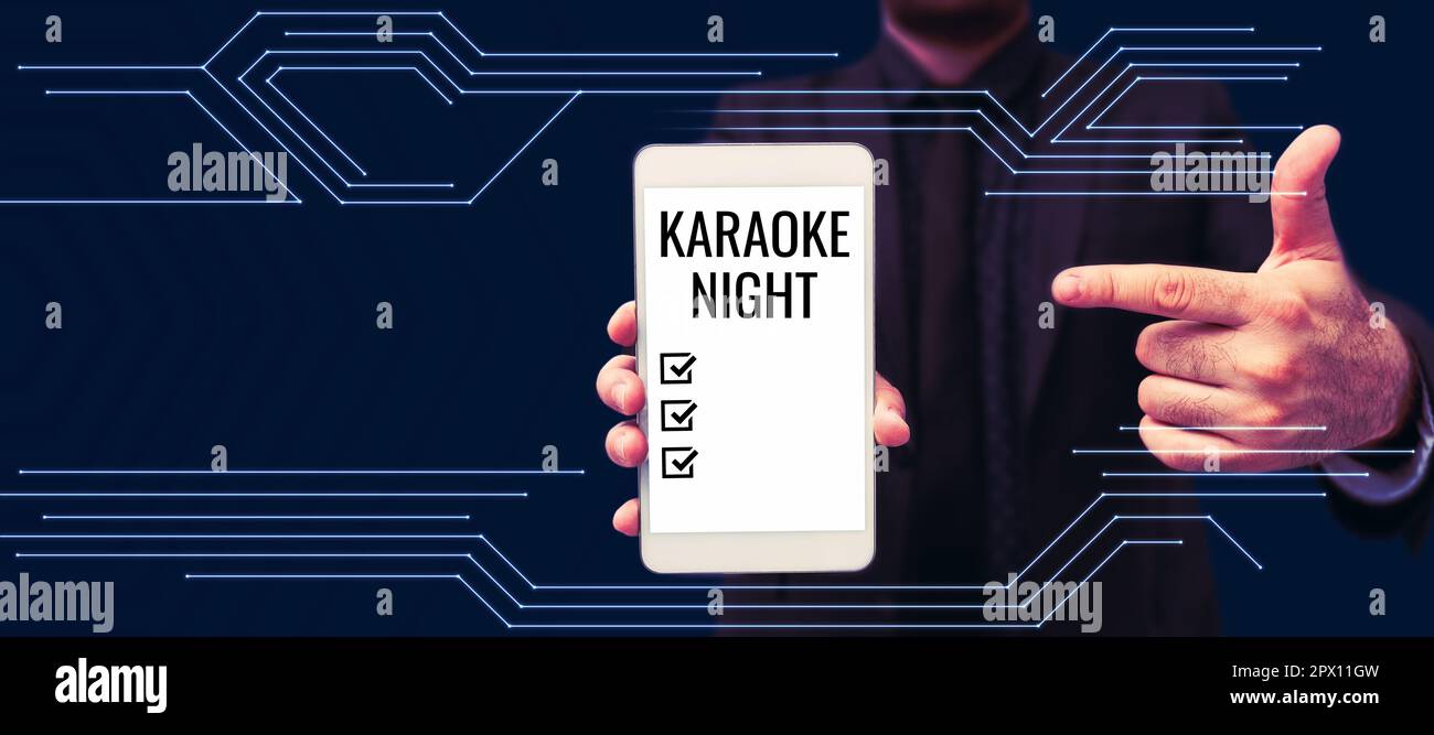Inspiration showing sign Karaoke Night, Word for Entertainment singing ...