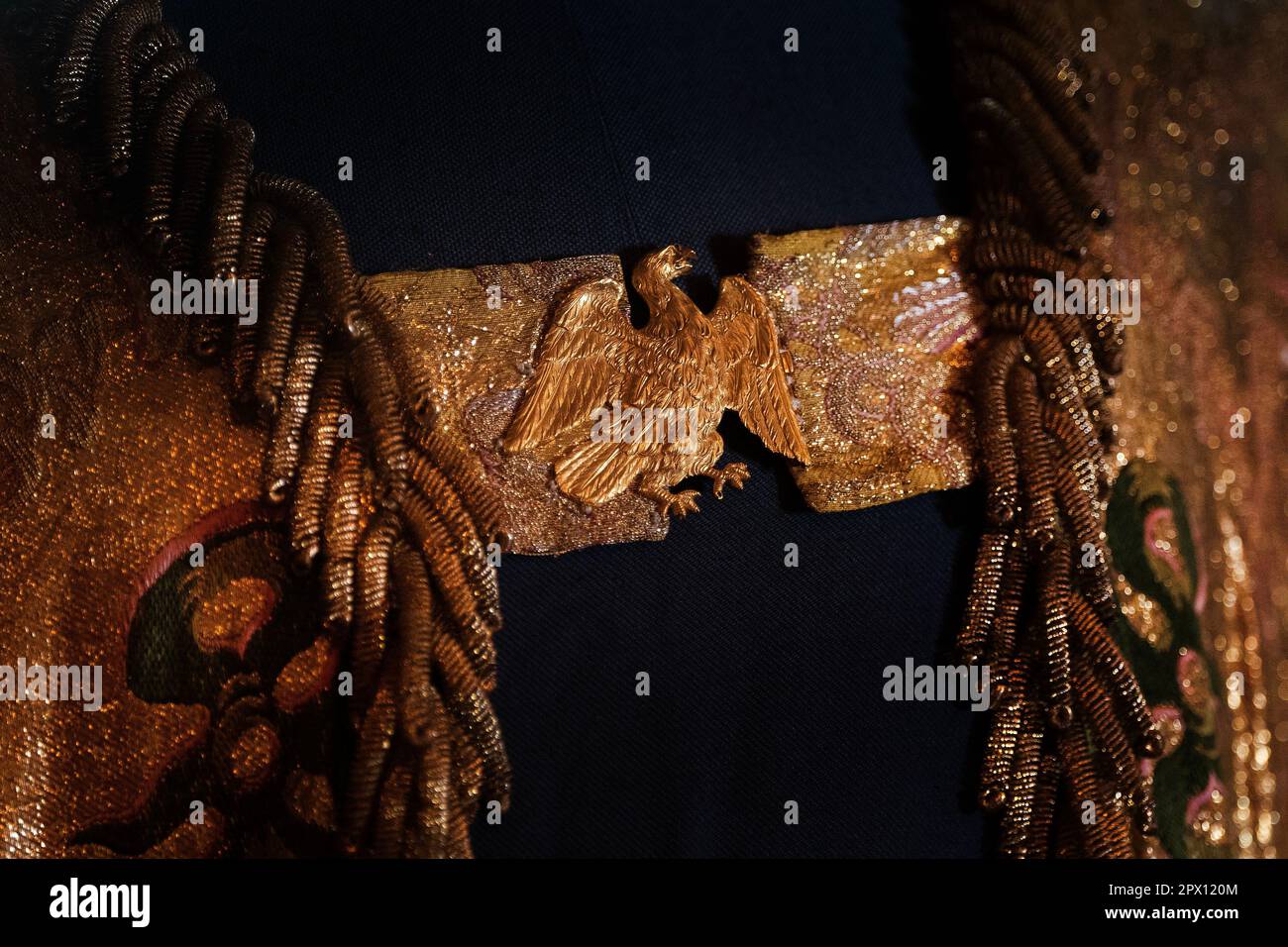Detail of the Imperial Mantle which forms part of the Coronation ...