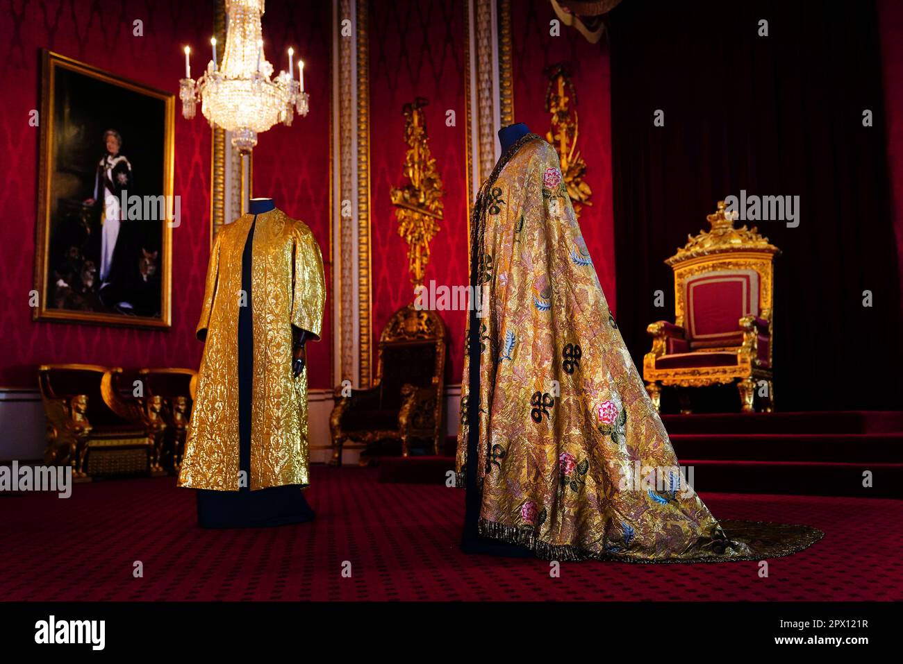 The Coronation Vestments, comprising of the Supertunica (left) and the ...