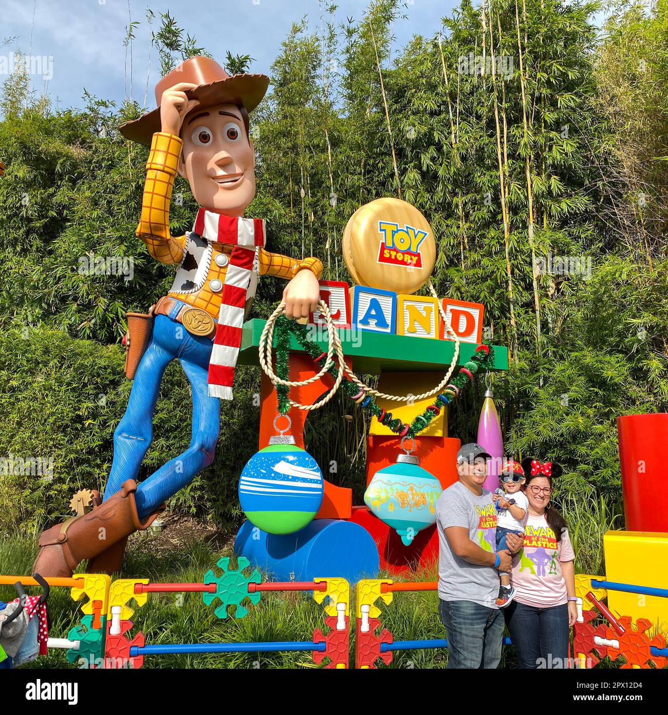 Orlando, FL USA-November 27, 2019: People possing for a photo in front ...