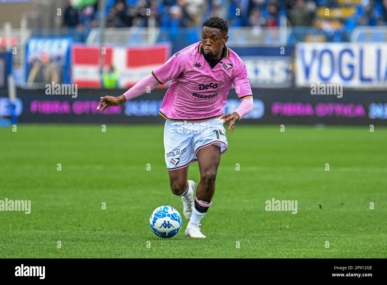Como, Italy. 01st May, 2023. Palermoâ€™s Jeremie Broh during the ...