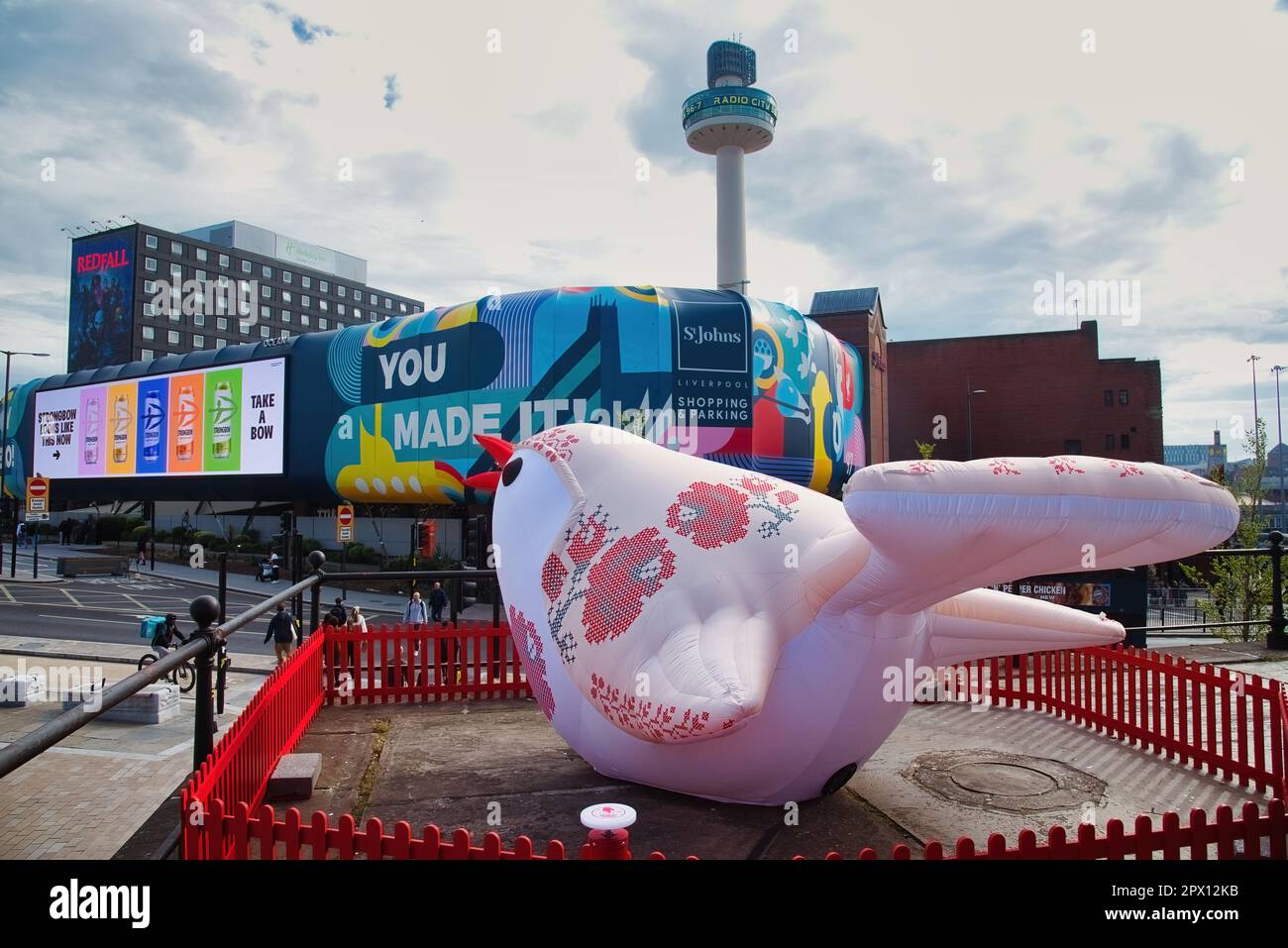 Liverpool, UK. 29th Apr, 2023. An illuminated Soloveiko Songbird seen ...