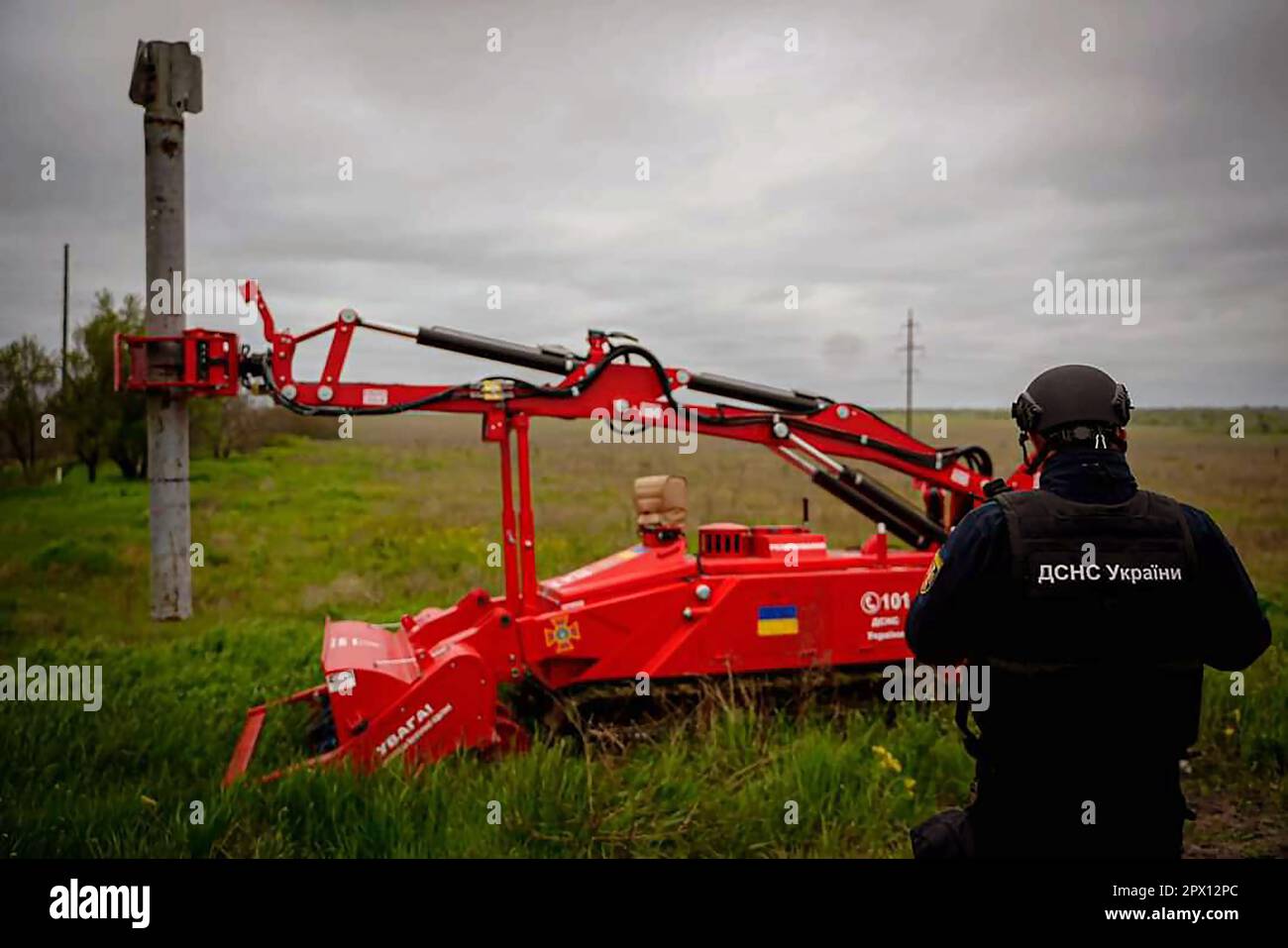 Kherson, Ukraine. 01st May, 2023. Members of State Emergency Service of ...
