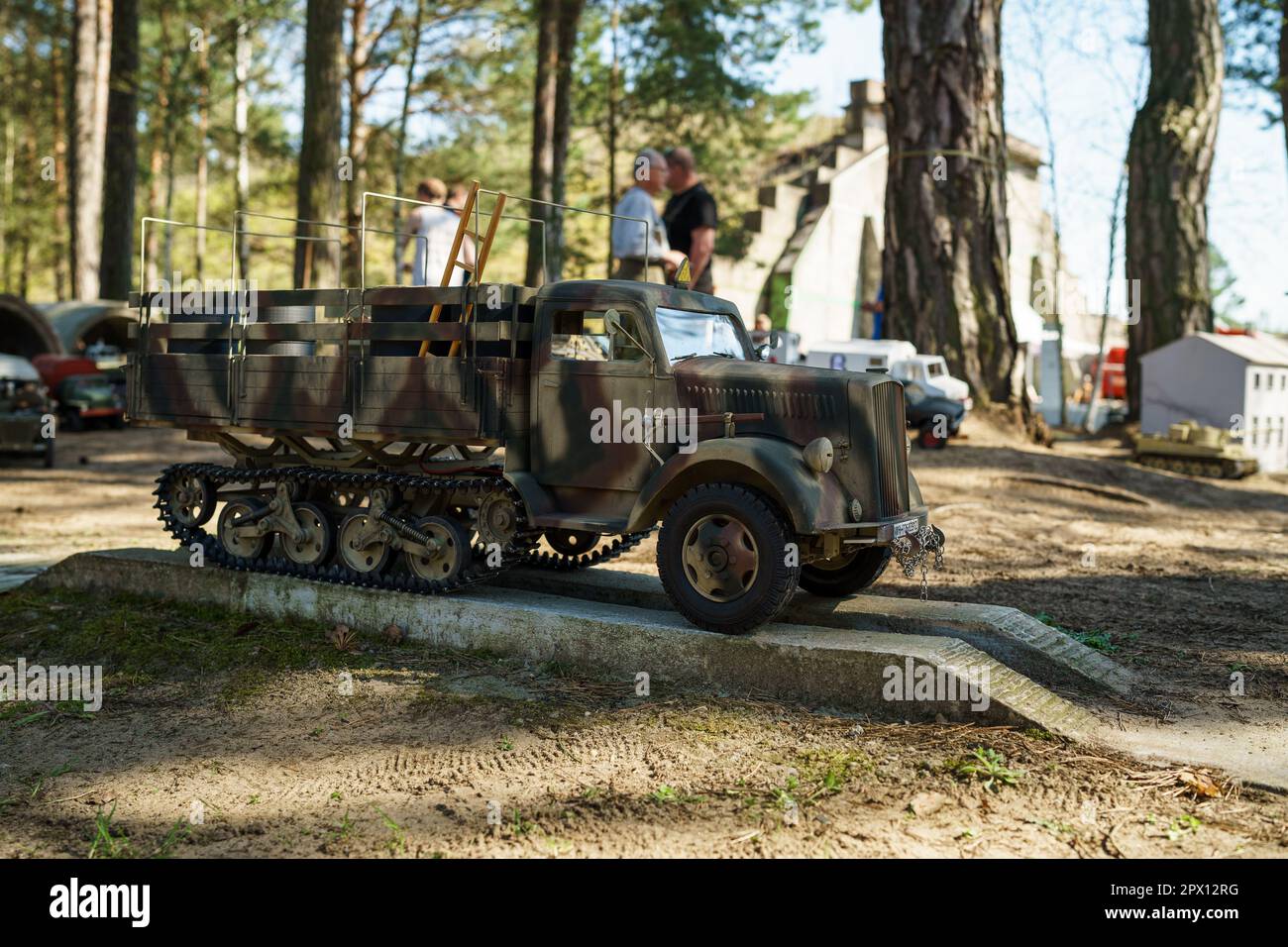 RC model of a half-track military vehicle Sd.Kfz.3a Maultier. Meeting ...