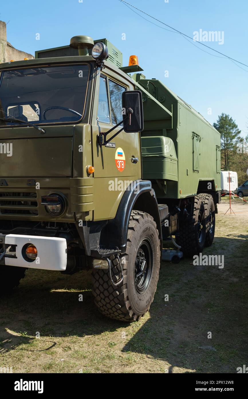 FINOWFURT, GERMANY - APRIL 22, 2023: Soviet (Russian) army heavy truck ...
