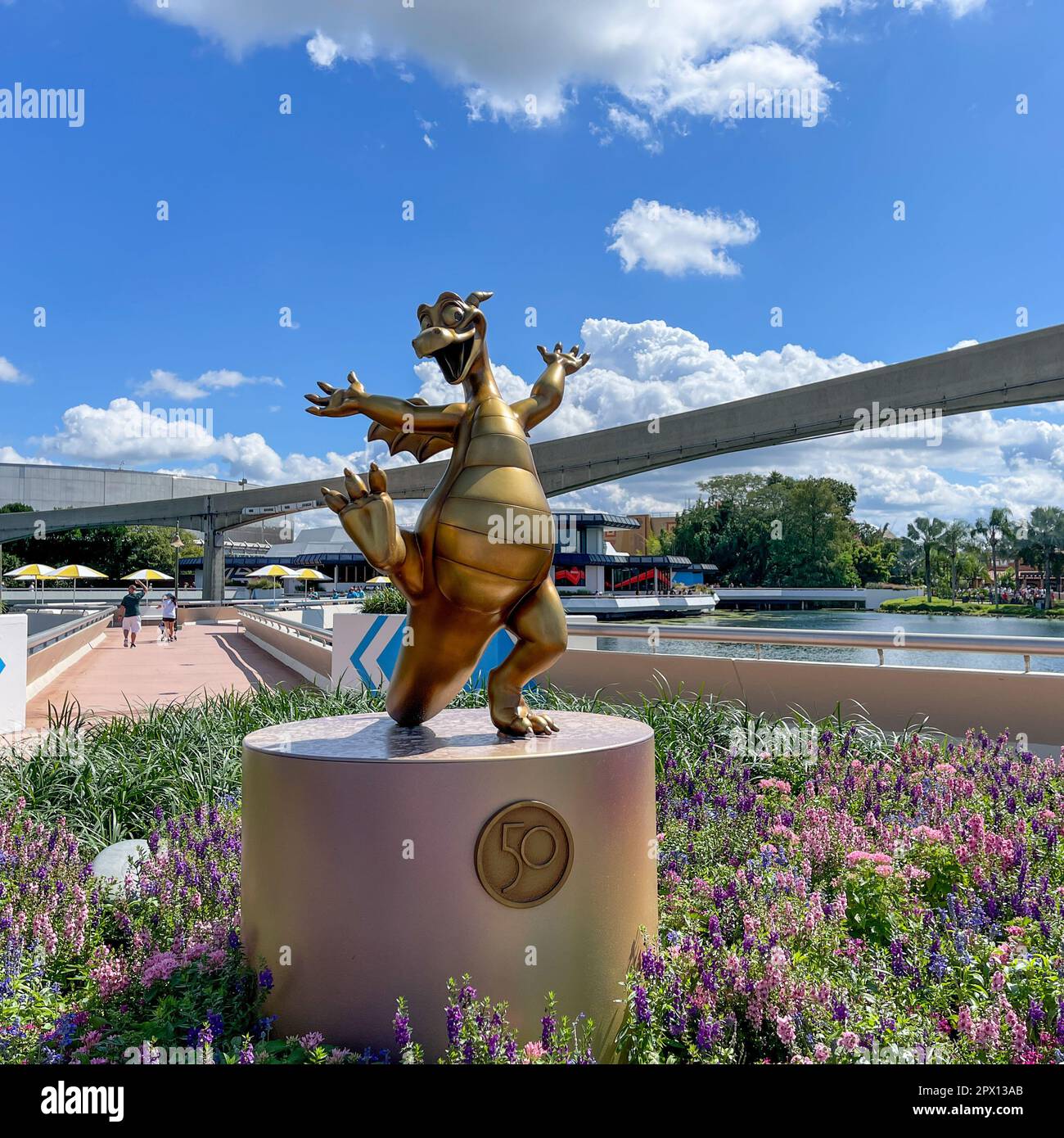 Orlando, FL USA- October 9, 2021: The 50th Anniversary statue of ...