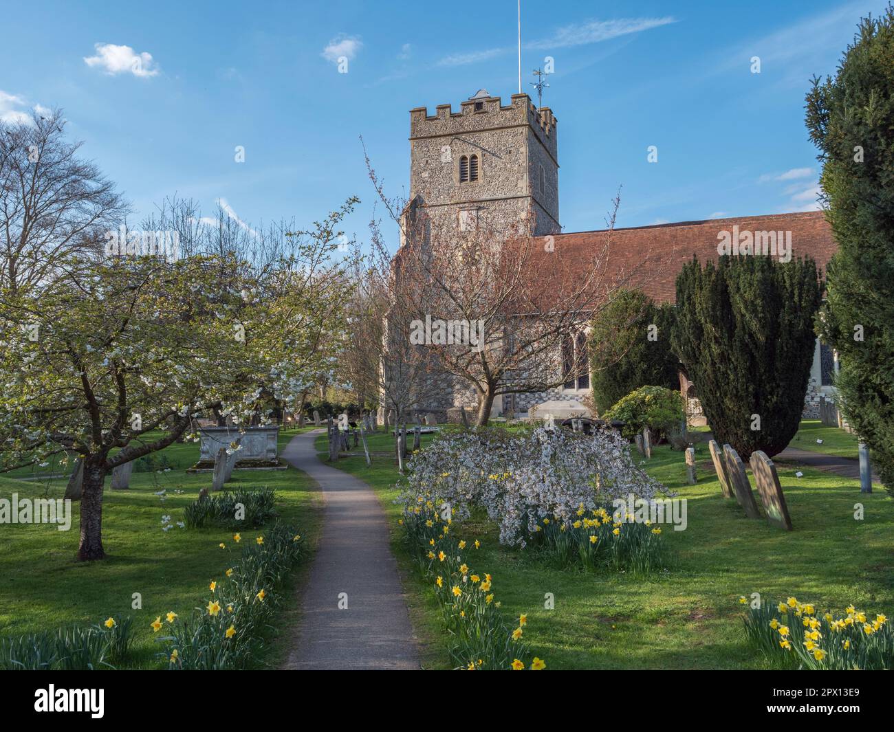 The Holy Trinity Church in Cookham, a small village on the River Thames ...