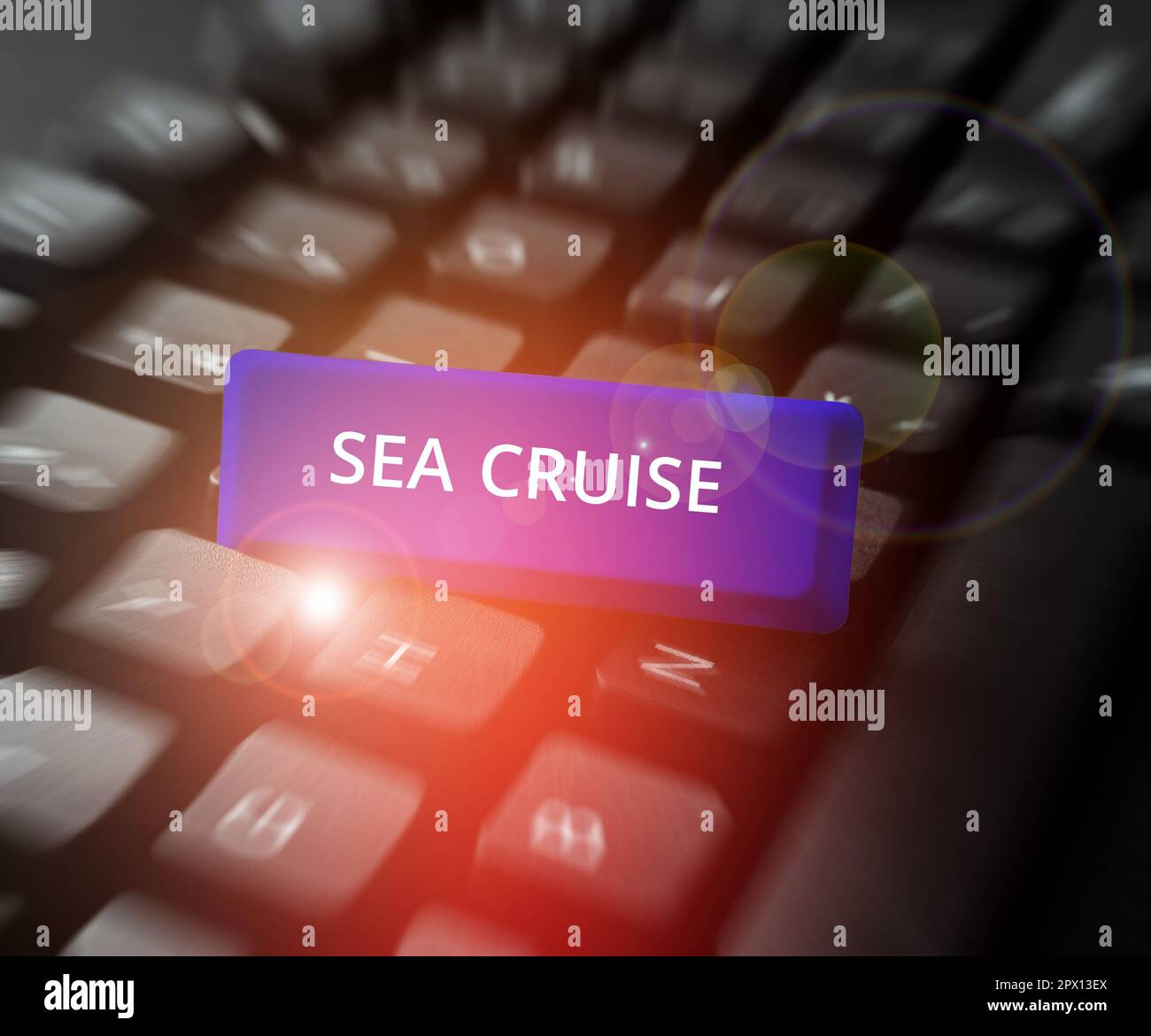 Hand writing sign Sea Cruise, Internet Concept a voyage on a ship or ...