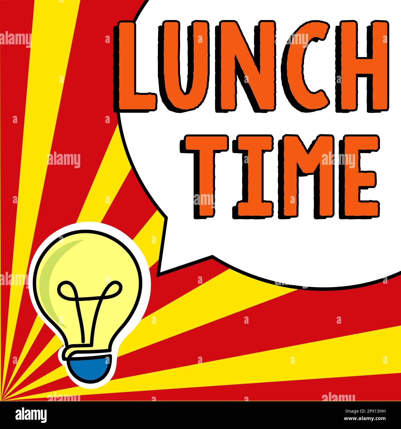 Text caption presenting Lunch Time, Business overview Meal in the ...