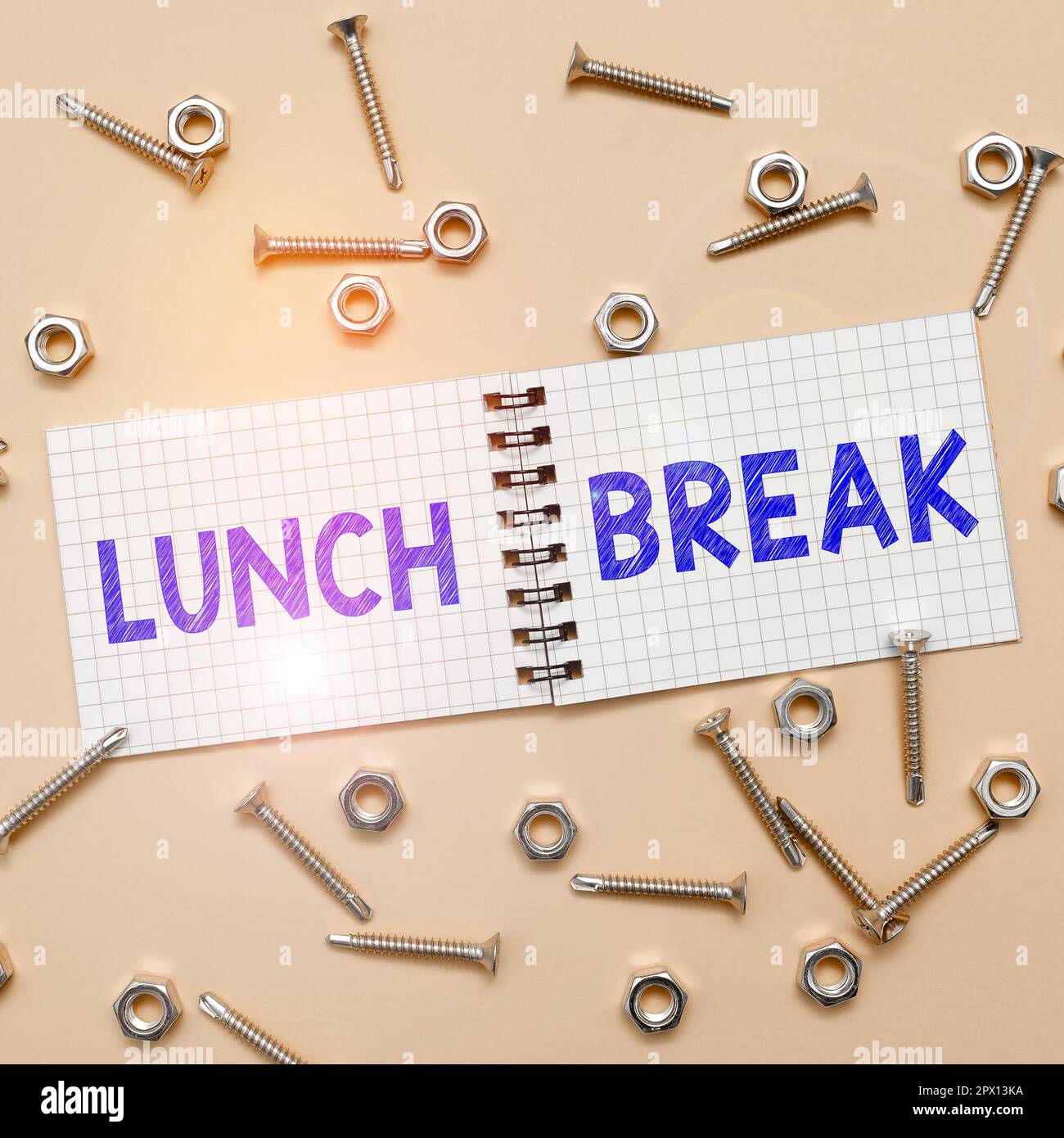 Sign displaying Lunch Break, Business concept time when a person stops ...