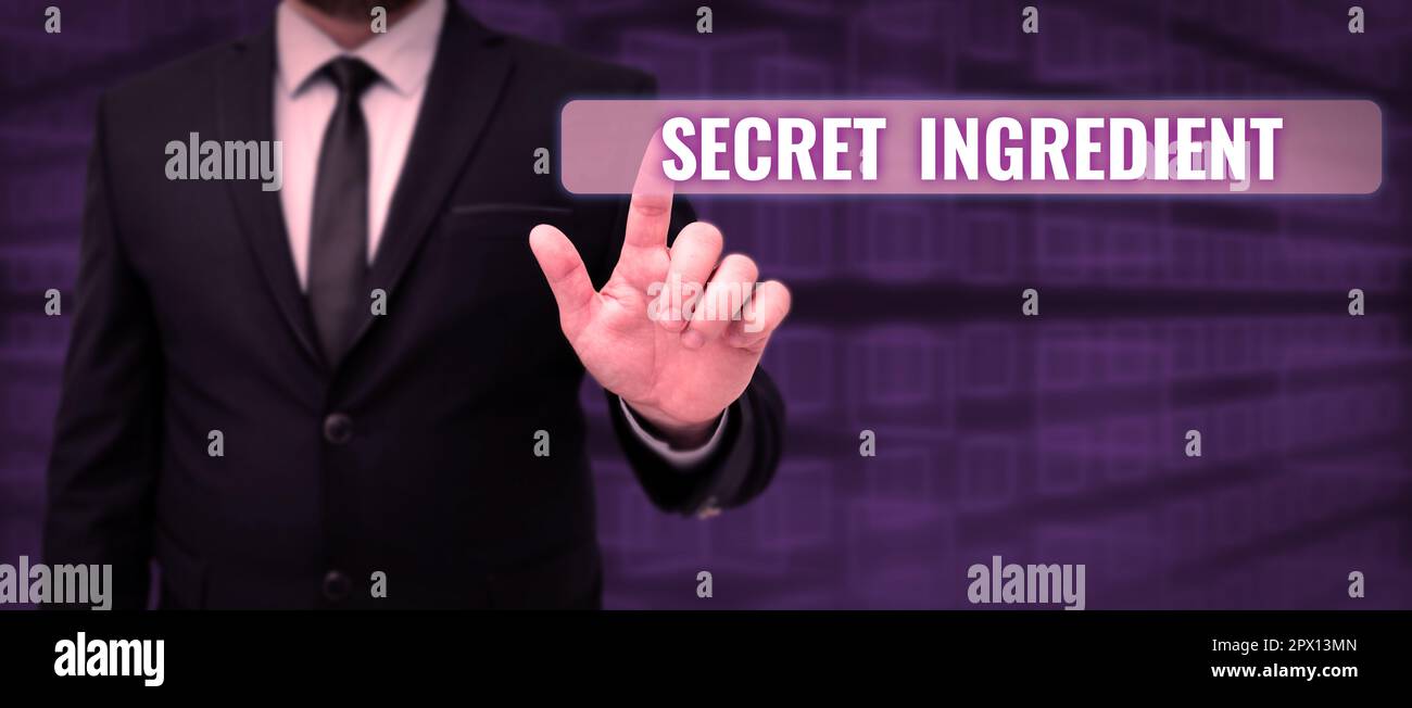 Inspiration showing sign Secret Ingredient, Word Written on special ...