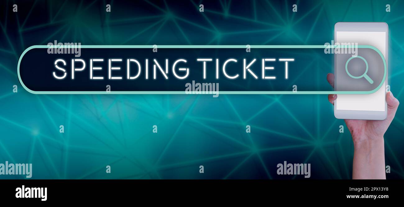Text caption presenting Speeding Ticket, Business idea psychological ...
