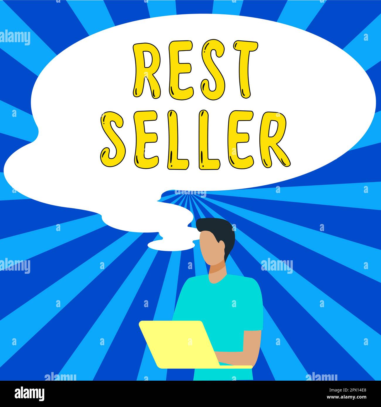 Conceptual caption Rest Seller, Business idea one feature or the ...