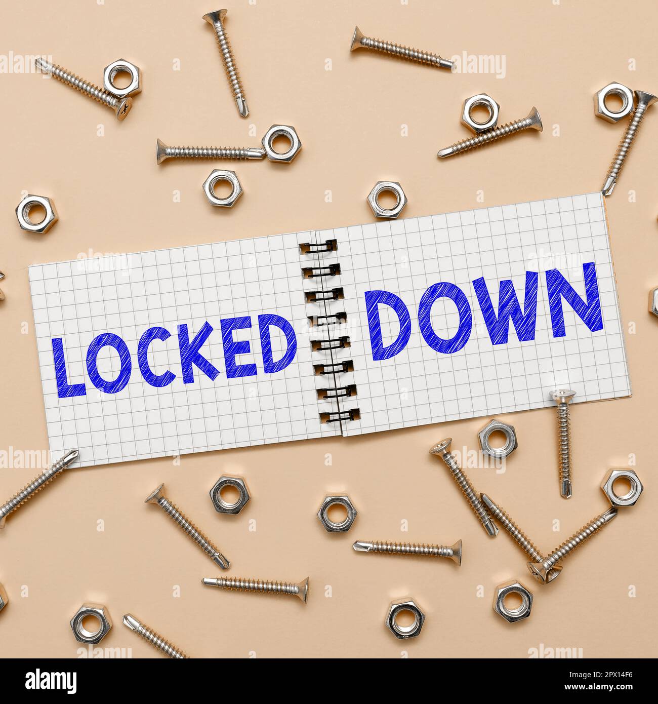 Sign displaying Locked Down, Business approach emergency measure which ...