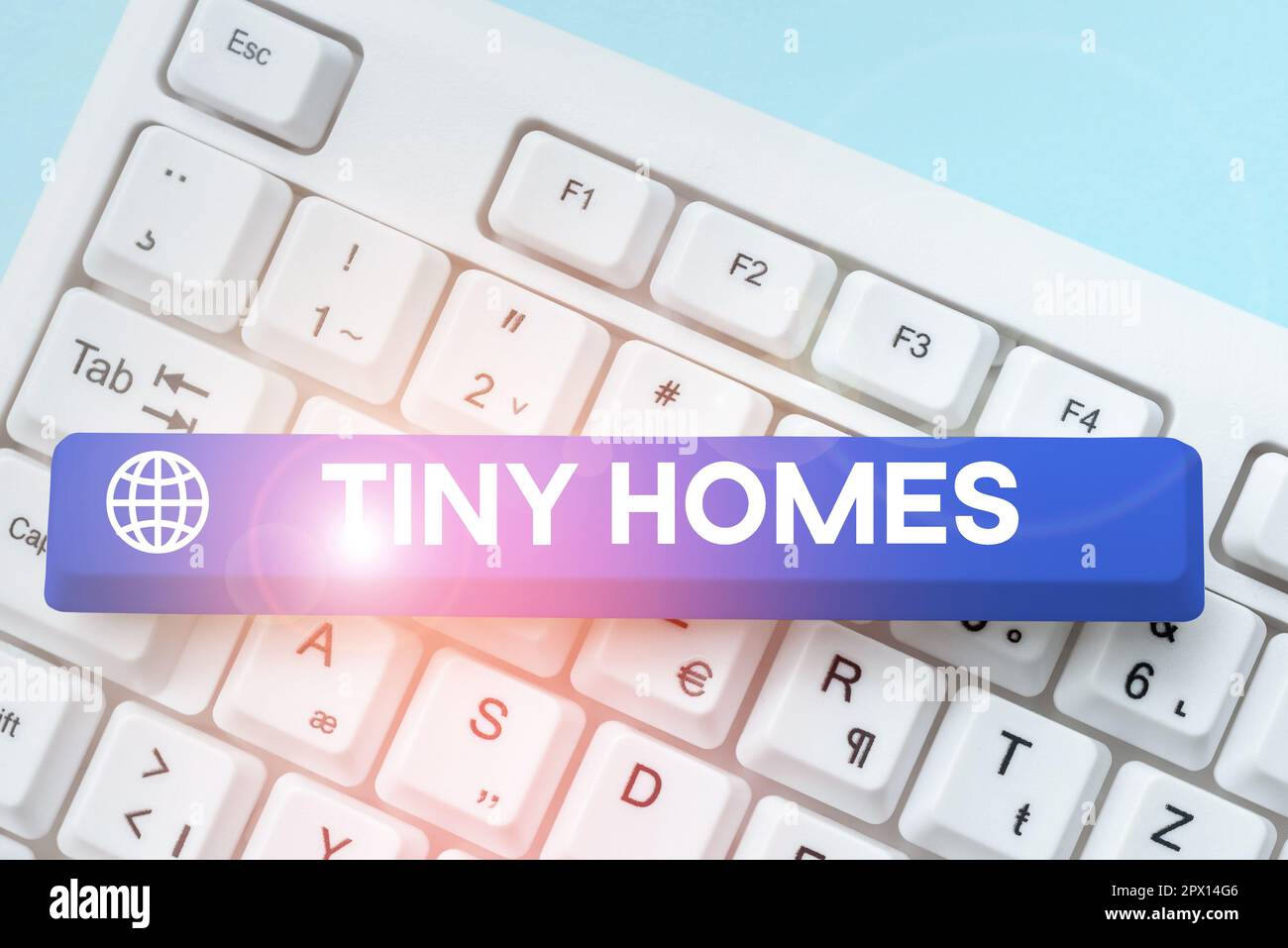 Text sign showing Tiny Homes, Conceptual photo houses contain one room ...