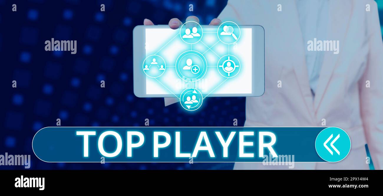Text caption presenting Top Player, Word Written on being best in ...